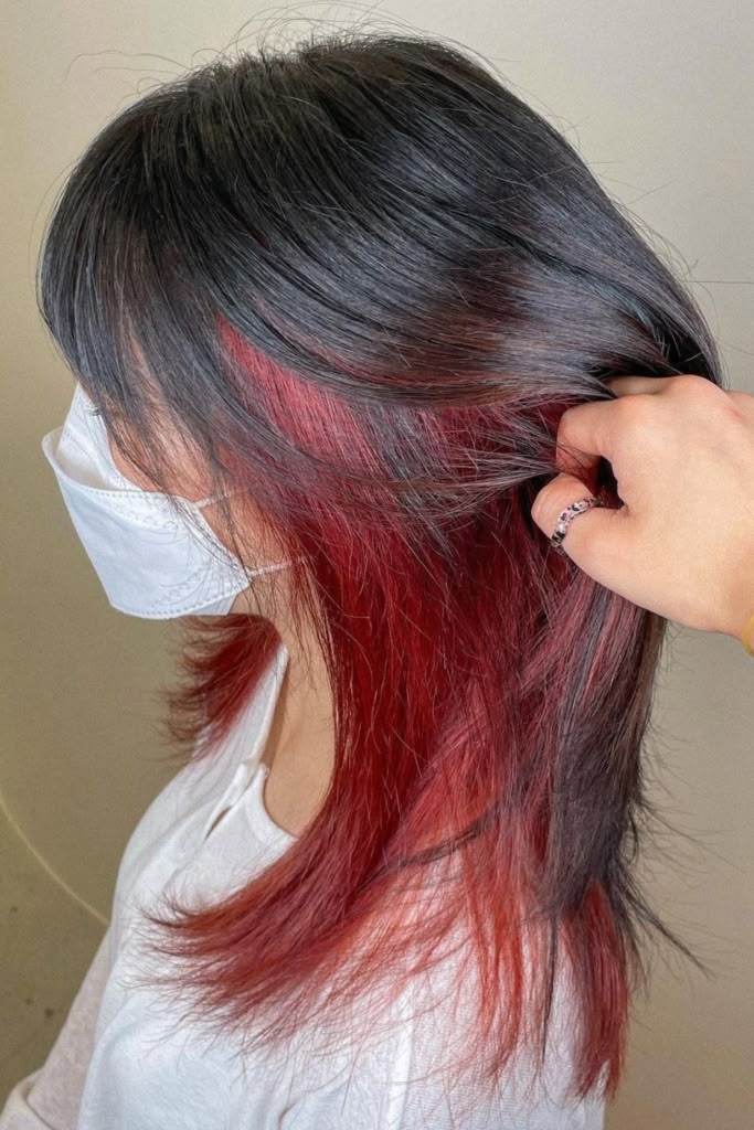 10 Stunning Black Hair with Red Underneath Ideas for a Bold New Look ...