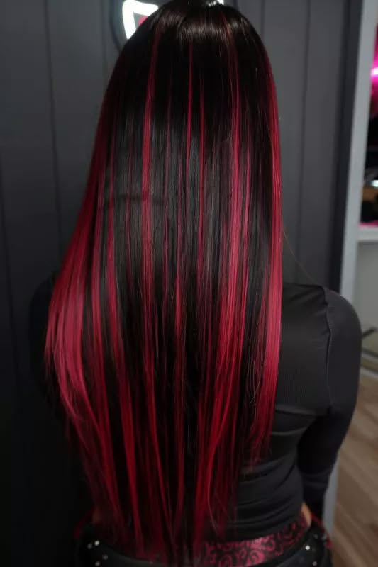 10 Stunning Black Hair with Red Underneath Ideas for a Bold New Look ...