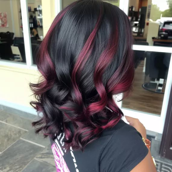 10 Stunning Black Hair with Red Underneath Ideas for a Bold New Look ...